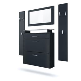 Vladon GARDEROBE Malea Front in Schwarz matt