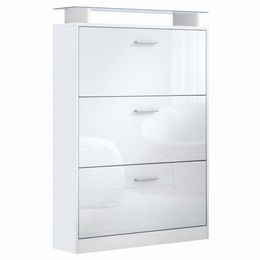 Vladon SCHUHSCHRANK Lavia Front in Wei&szlig; Hochglanz