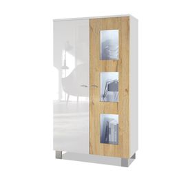 Vladon VITRINE Denjo T&uuml;r in Eiche Natur