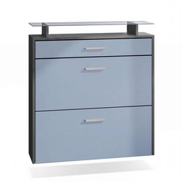 Vladon SCHUHSCHRANK Malea Fronten in Denim matt