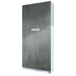 Vladon B&Uuml;ROSCHRANK Logan Fronten in Beton Dunkel Optik