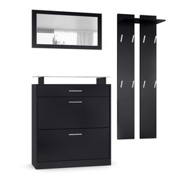 Vladon GARDEROBE Loret Front in Schwarz matt