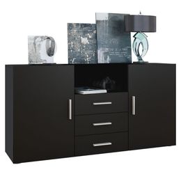 Vladon SIDEBOARD Skadu Front in Schwarz matt