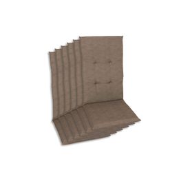 Sesselauflagenset Taupe, 6-teilig