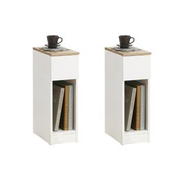 sobuy NACHTTISCH 2er Set, Wei&szlig;, 20x60x35cm