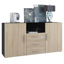 Vladon SIDEBOARD Skadu Front in Eiche S&auml;gerau