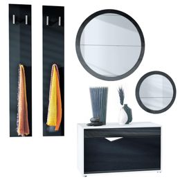 Vladon GARDEROBE Espoo Schwarz Hochglanz