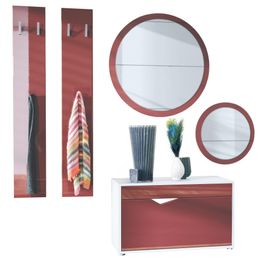Vladon GARDEROBE Espoo Bordeaux Hochglanz