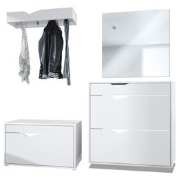 Vladon GARDEROBE Kolmio Fronten in Wei&szlig; matt
