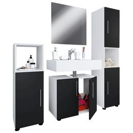 Badezimmer Flandu II Wei&szlig;/Schwarz
