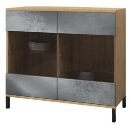 Vladon KOMMODE Bari Beton Dunkel Optik