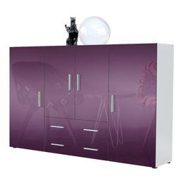 Vladon HIGHBOARD Nora Front in Brombeer Hochglanz