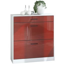 Vladon SCHUHSCHRANK Elvas Front in Bordeaux Hochglanz