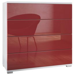 Vladon KOMMODE Pavos Bordeaux Hochglanz