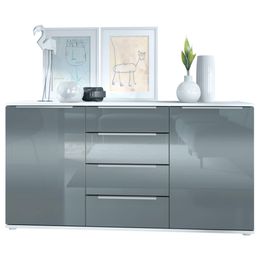 Vladon SIDEBOARD Porto Grau Hochglanz