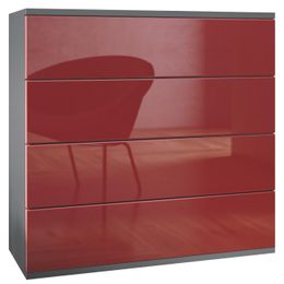 Vladon KOMMODE Pavos Bordeaux Hochglanz