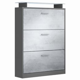 Vladon SCHUHSCHRANK Lavia Front in Beton Oxid Optik