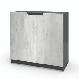 Vladon KOMMODE Logan Fronten in Beton Oxid Optik