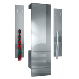 Vladon GARDEROBE Hollywood Grau Hochglanz