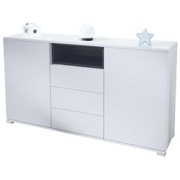 Vladon SIDEBOARD Skadu Schwarz Hochglanz