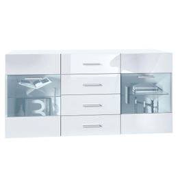 Vladon SIDEBOARD Carlos Wei&szlig; Hochglanz