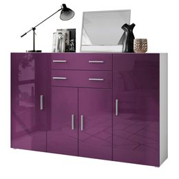 Vladon HIGHBOARD Aron Fronten in Brombeer Hochglanz