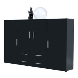 Vladon HIGHBOARD Nora T&uuml;ren in Schwarz matt