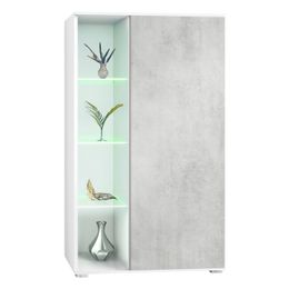 Vladon VITRINE Davos Beton Oxid Optik