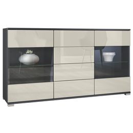 Vladon SIDEBOARD Bari Creme Hochglanz