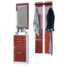 Vladon GARDEROBE Loret Front in Bordeaux Hochglanz