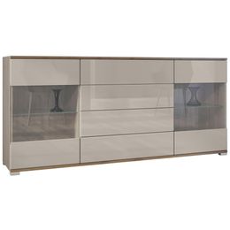 Vladon SIDEBOARD Bari Sandgrau Hochglanz