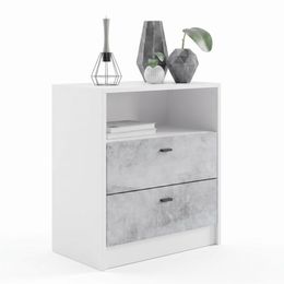 Vladon KOMMODE Pino Fronten in Beton Oxid Optik
