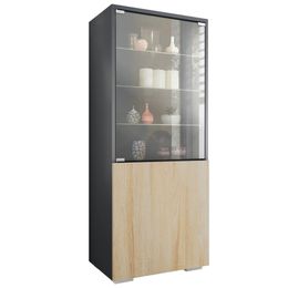 Vladon VITRINE Granada Eiche s&auml;gerau