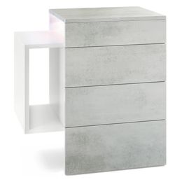Vladon NACHTTISCH Queens Front in Beton Oxid Optik