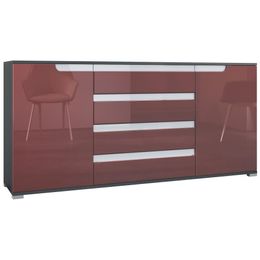 Vladon SIDEBOARD Sylt Bordeaux Hochglanz / Wei&szlig; Hochglanz