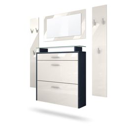 Vladon GARDEROBE Malea Fronten in Creme Hochglanz