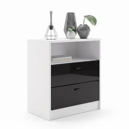Vladon KOMMODE Pino Fronten in Schwarz Hochglanz