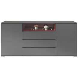 Vladon SIDEBOARD Skadu Bordeaux Hochglanz