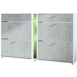 Vladon SCHUHSCHRANK Today Fronten in Beton Oxid Optik