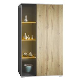 Vladon VITRINE Davos Eiche Wotan