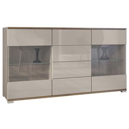Vladon SIDEBOARD Bari Sandgrau Hochglanz
