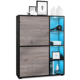 Vladon HIGHBOARD Cuba T&uuml;ren in Eiche Nordic