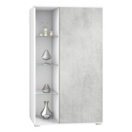 Vladon VITRINE Davos Beton Oxid Optik