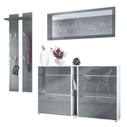 Vladon GARDEROBE Orlando Grau Hochglanz