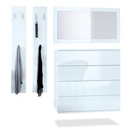 Vladon GARDEROBE Horizon Wei&szlig; Hochglanz