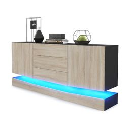 Vladon SIDEBOARD City Fronten in Eiche s&auml;gerau
