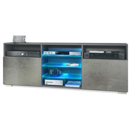 Vladon LOWBOARD Granada Front in Beton dunkel Optik