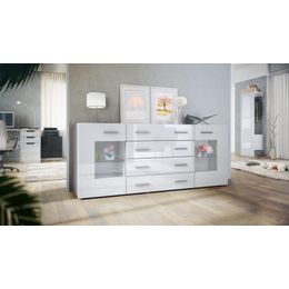 Vladon SIDEBOARD Noah Wei&szlig; Hochglanz