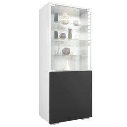 Vladon VITRINE Granada Schwarz matt
