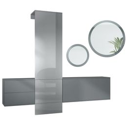Vladon GARDEROBE Carlton Dual Grau Hochglanz